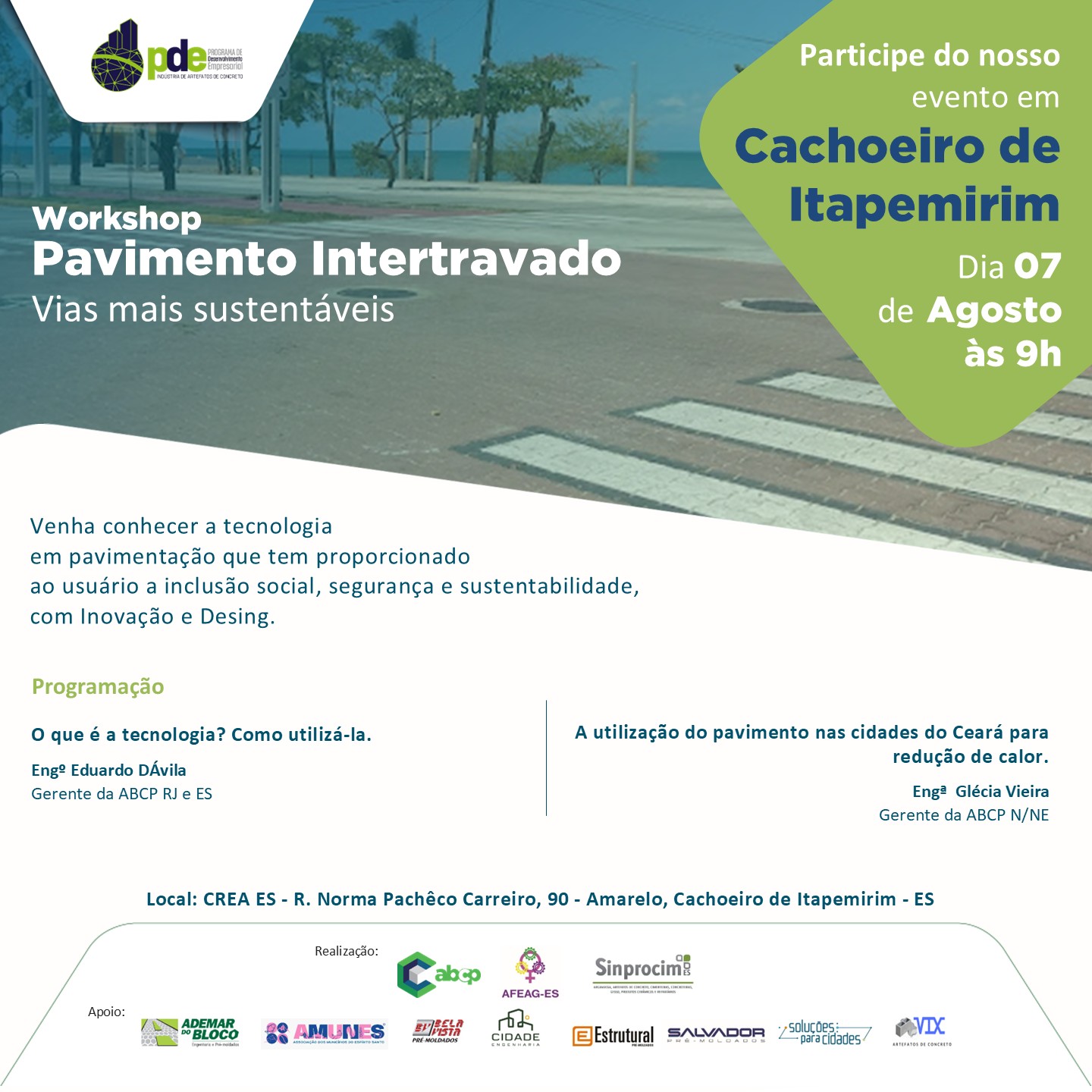Workshop Pavimento Intertravado: Vias Mais Sustentáveis - Cachoeiro ...